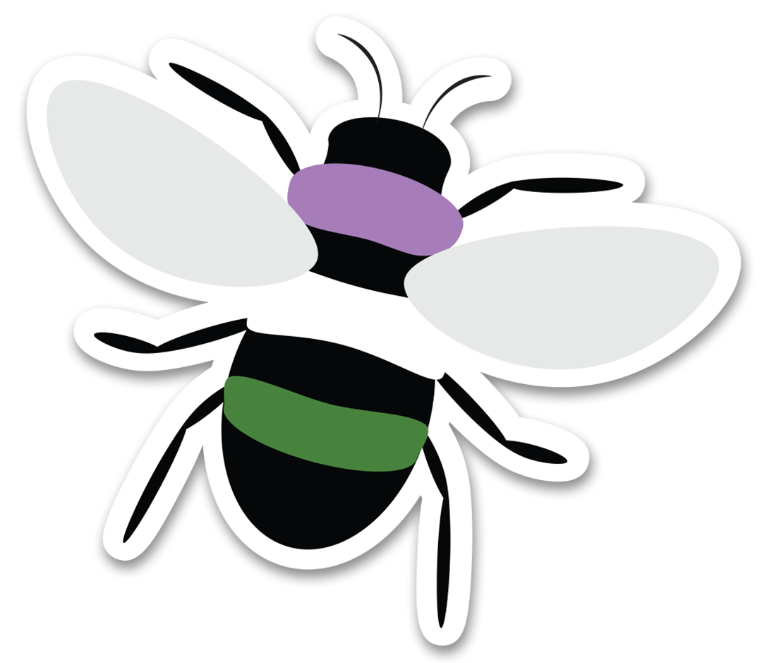 Genderqueer Pride Bee Stickers (5ct.) – BRC