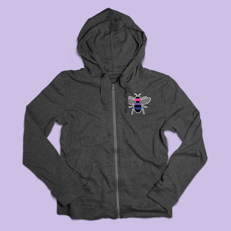 Bi Pride Bee Zip Hoodie – Bisexual Resource Center