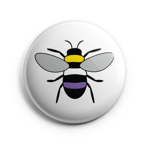 Nonbinary Pride Bee Button – BRC