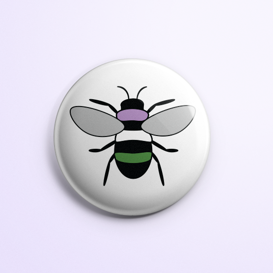 Genderqueer Pride Bee Button – BRC